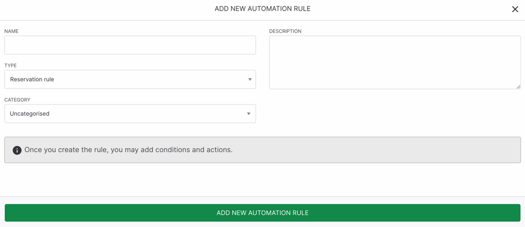 Adding a new automation rule